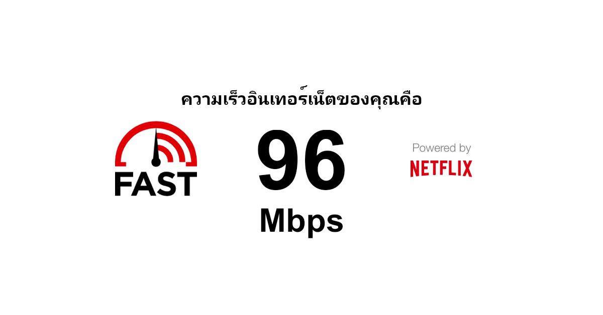 การทดสอบความเร็วของอินเทอร์เน็ต | Fast.com